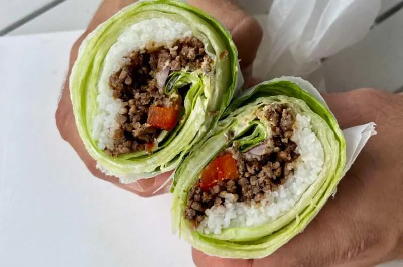 Easy Beef Burrito Lettuce Wrap | OnTrac5